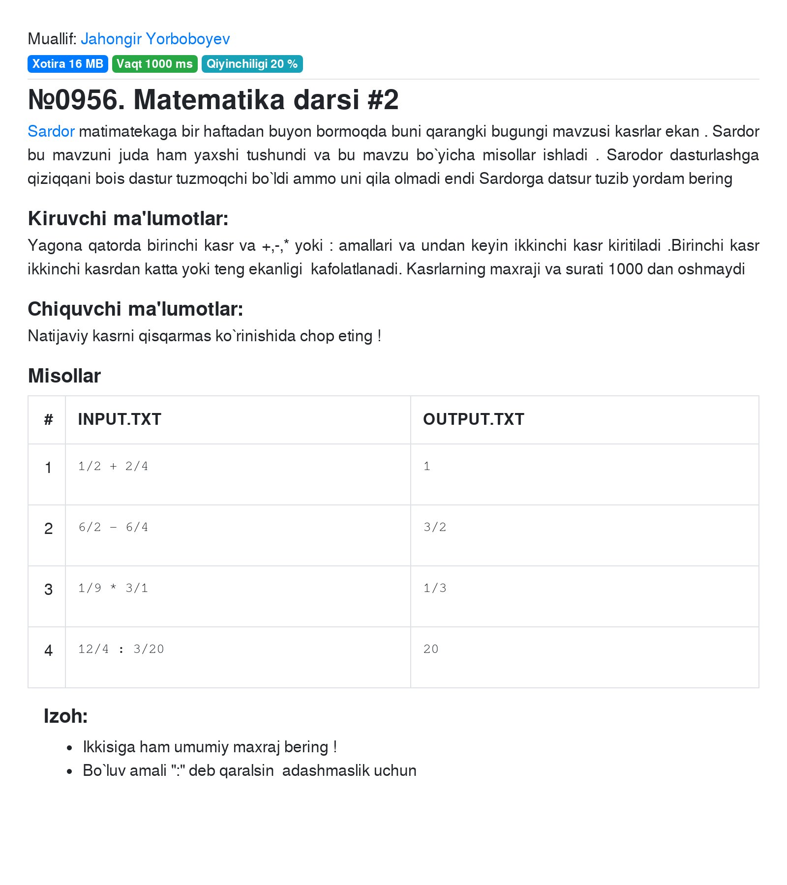 Matematika darsi #2 - PIIMA